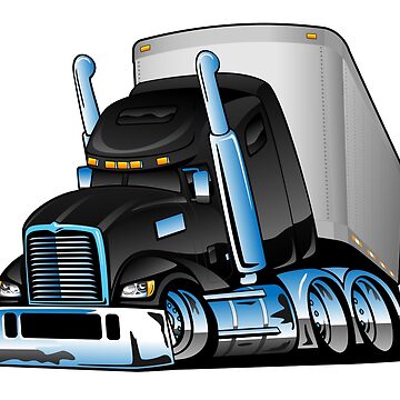 "18 Wheeler Cartoon" Sticker for Sale by swammi2000 | Redbubble
