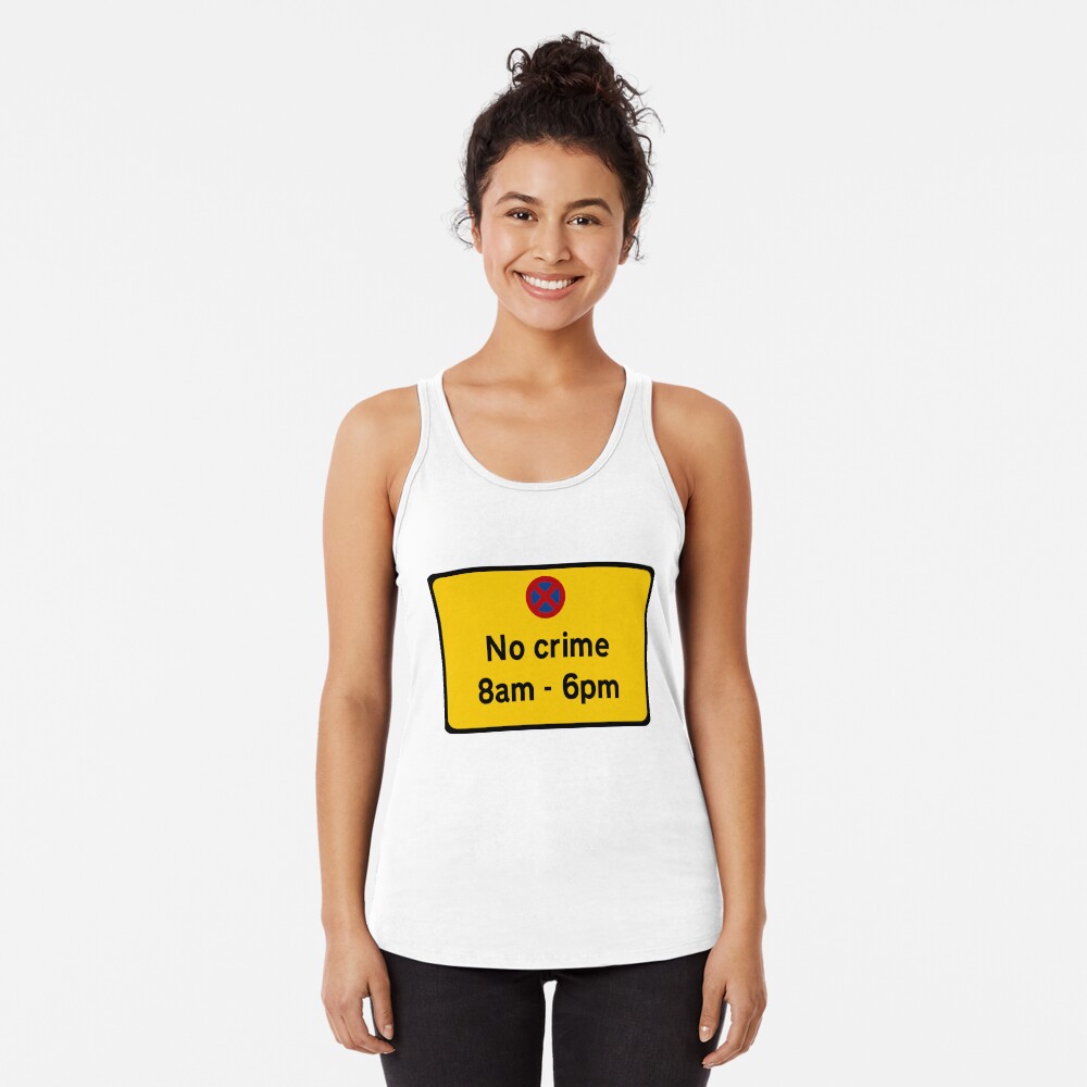"No crime 8am - 6pm" Sticker for Sale by Maria Kirichenko | Redbubble