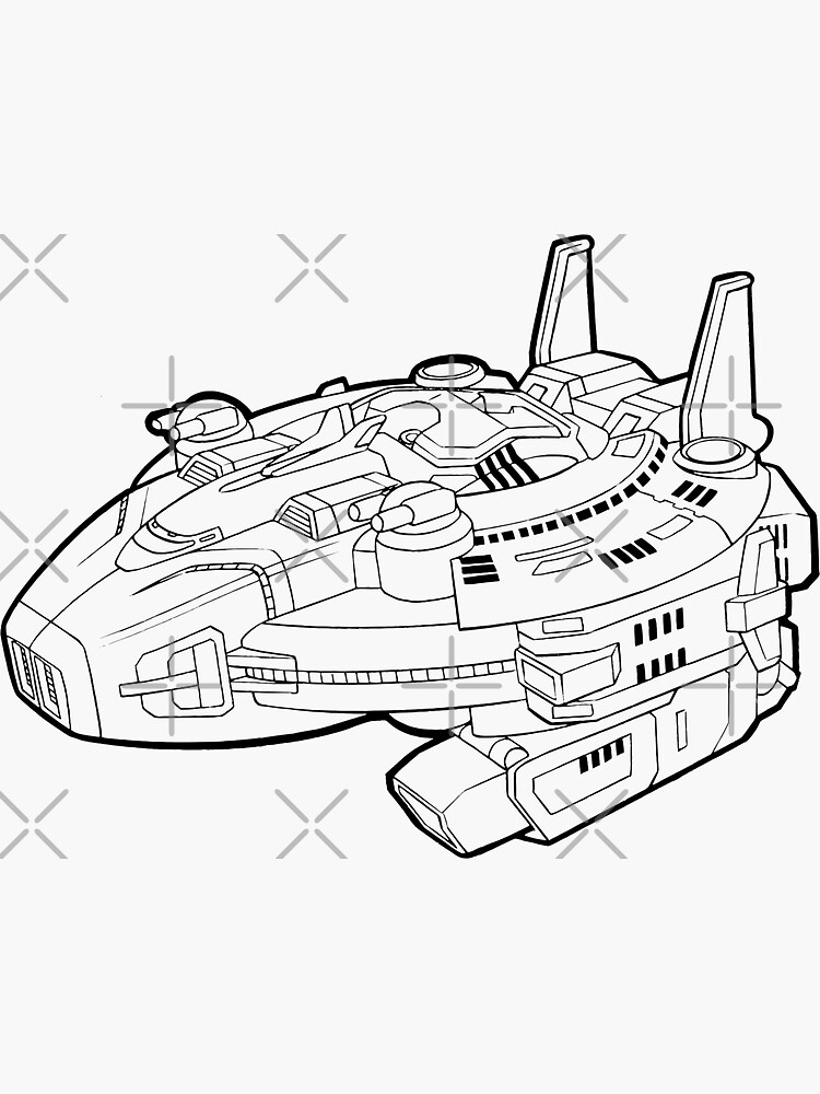 "The Astro Megaship Mach 2" Sticker for Sale by Mansoli | Redbubble
