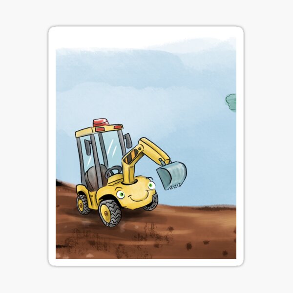 "Happy puzzled Yellow Digger cartoon" Sticker by Extreme-Fantasy ...