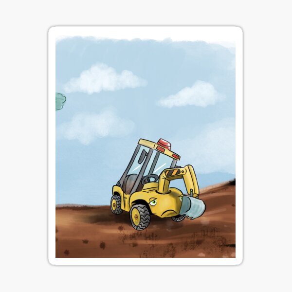"Upset Yellow Digger cartoon" Sticker by Extreme-Fantasy | Redbubble