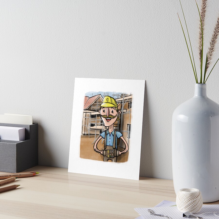 "Dan the Builder cartoon" Art Board Print by Extreme-Fantasy | Redbubble