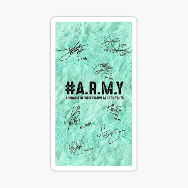 "Signature BTS " Sticker by billyphoward | Redbubble