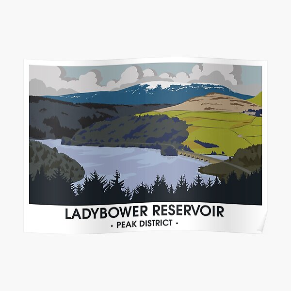 "Ladybower Reservoir - Peak District - Snake Pass - Travel Poster ...