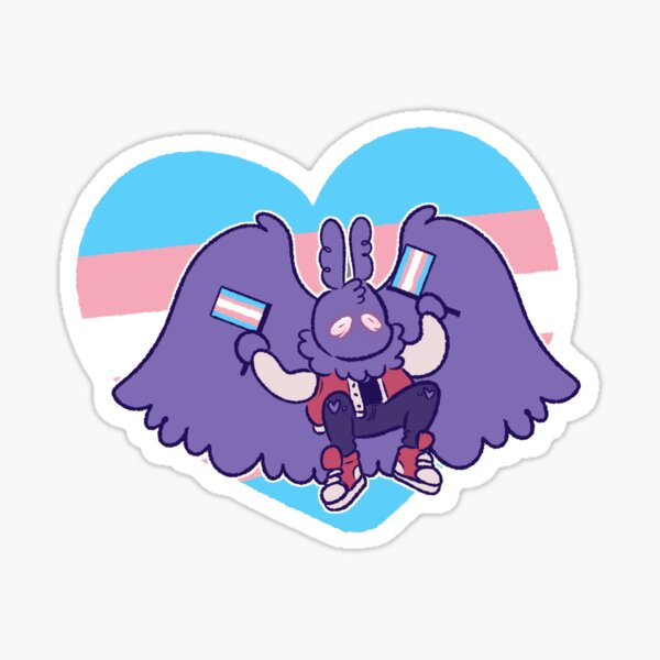 "Trans Pride Mothman" Sticker for Sale by CartoonCryptids | Redbubble