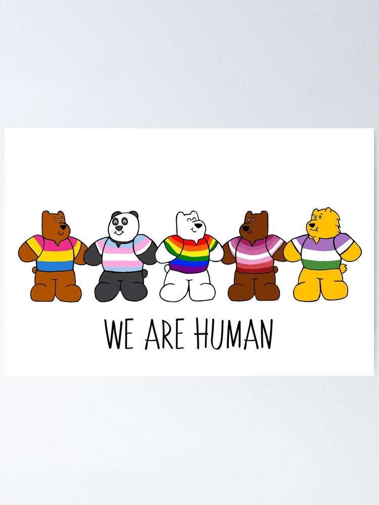 Póster «Osos del orgullo LGBTQ - Somos humanos» de BearlyGoin | Redbubble