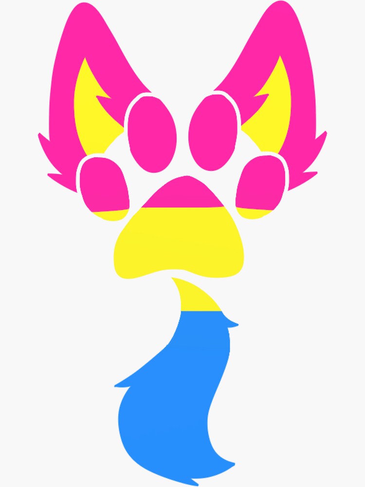 "Pansexual Furry Pride Design" Sticker by Deathlycutie16 | Redbubble