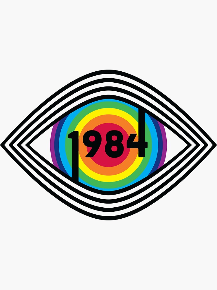 "Eye See You [1984 Black Rainbow]" Sticker by kevtetreault | Redbubble