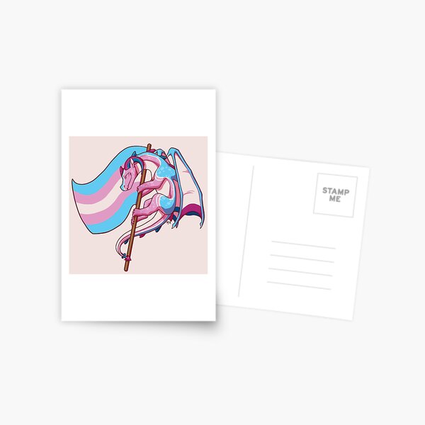 "Transgender Pride Flag Dragon (3rd Edition)" Postcard for Sale by ...