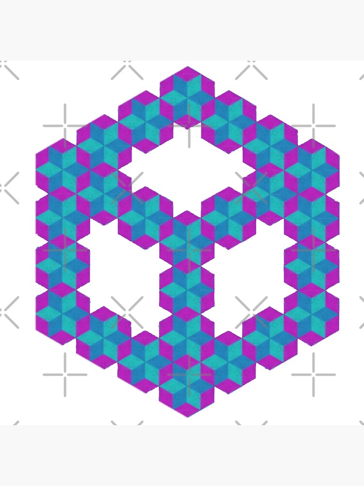 "Cubey Hexa Cubes of Very Many Fuzzy Puzzle Cubes" Poster by weavernap ...