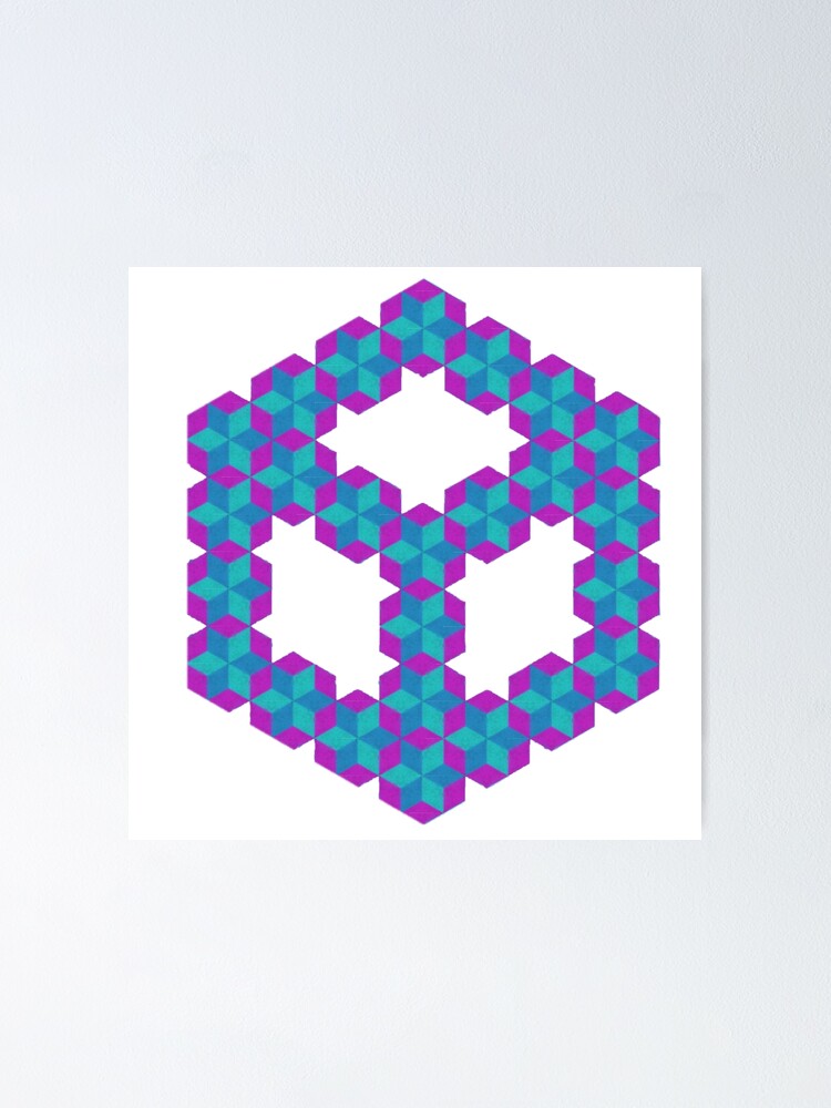"Cubey Hexa Cubes of Very Many Fuzzy Puzzle Cubes" Poster by weavernap ...