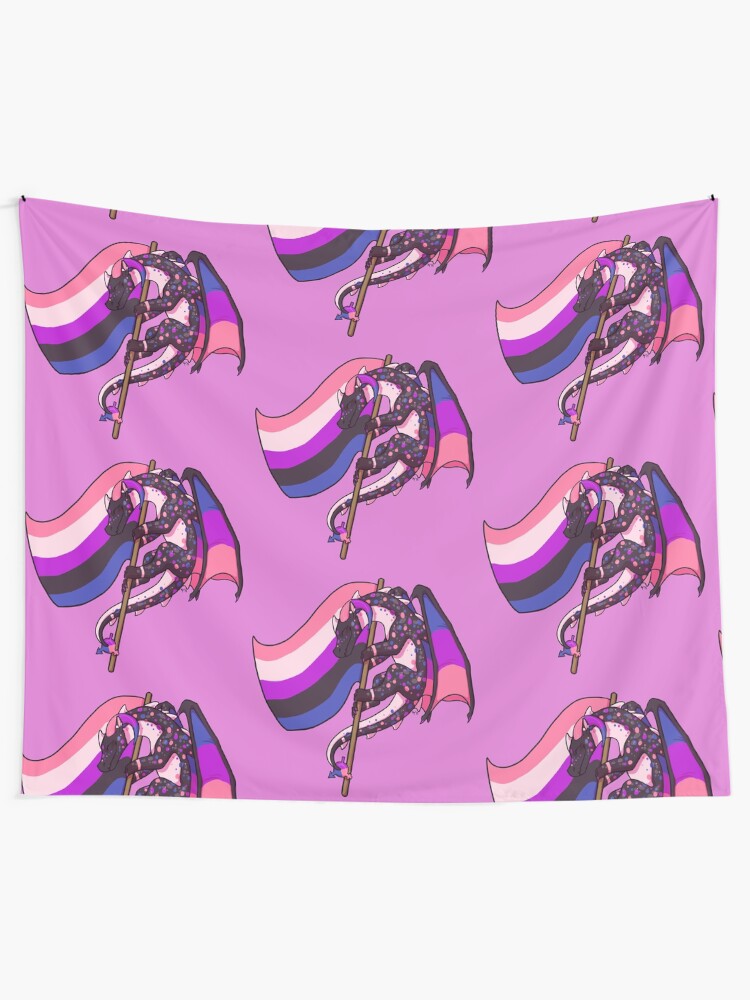 Genderfluid Pride Flag Dragon 3rd Edition Tapestry By Kmp0511