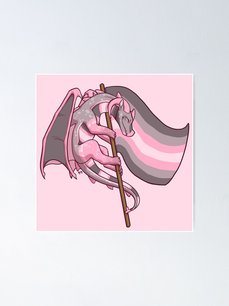 "Demigirl Pride Flag Dragon (3rd Edition)" Poster for Sale by kmp0511 ...