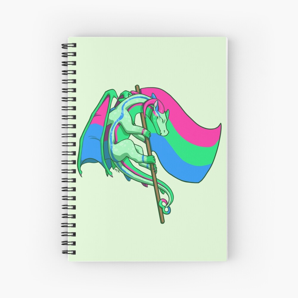 Polysexual Pride Flag Dragon 3rd Edition Spiral Notebook For Sale