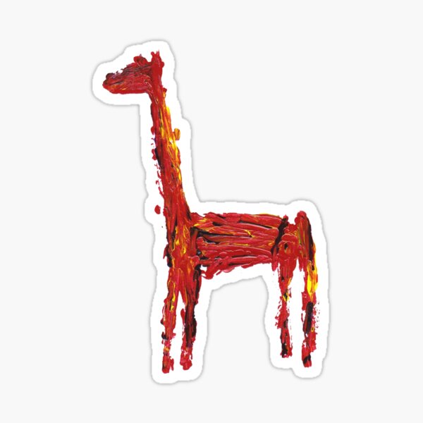 "Giraffe Sticker| Red Painted " Sticker by Nada18 | Redbubble