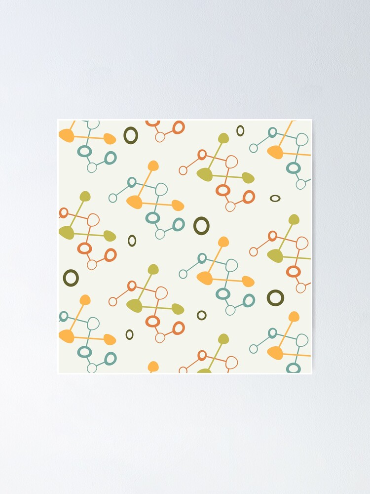 "Mid Century Modern Atomic Age Pattern Colorful" Poster by ...