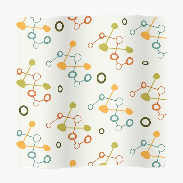 "Mid Century Modern Atomic Age Pattern Colorful" Poster by ...