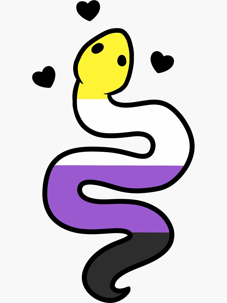 "Nonbinary Pride Snake" Sticker for Sale by avesmx | Redbubble