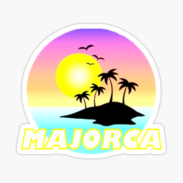 "Majorca Sun Beach Island Pam Trees Holiday" Sticker by fizana | Redbubble