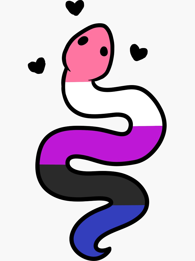 "Genderfluid Pride Snake" Sticker for Sale by avesmx | Redbubble