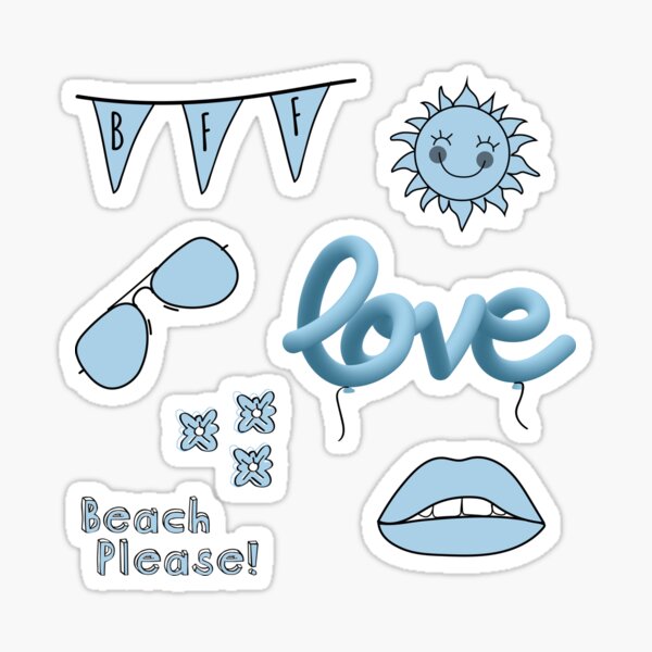 "Light Blue Summer Fun Sticker Pack" Sticker by The-Goods | Redbubble