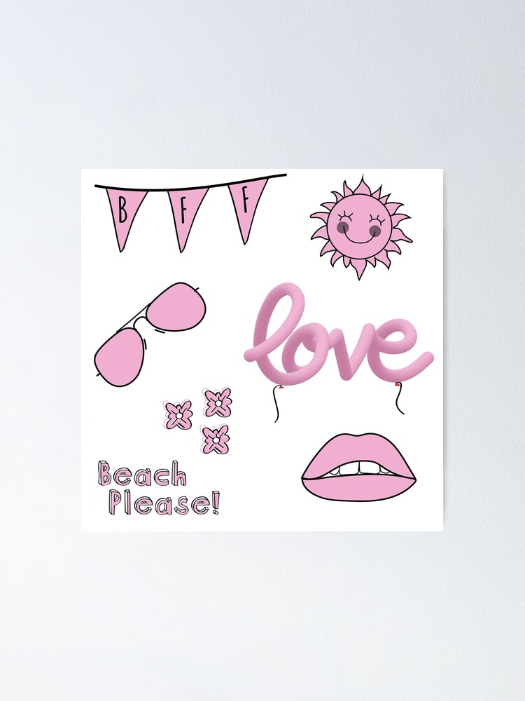 "Pink Summer Fun Sticker Pack" Poster by The-Goods | Redbubble