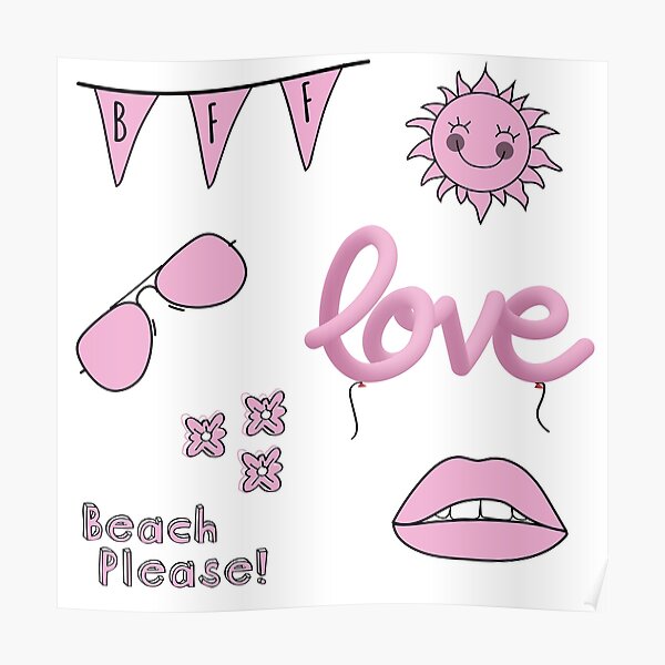 "Pink Summer Fun Sticker Pack" Poster by The-Goods | Redbubble