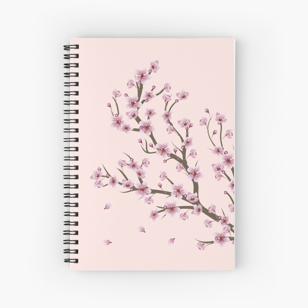 "Blooming Sakura Branch design" Spiral Notebook for Sale by AnnArtshock ...