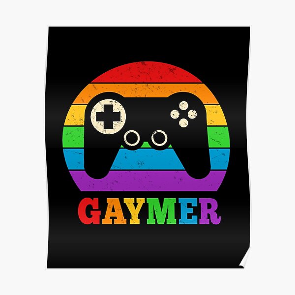 "Retro Vintage Gaymer Gamer LGBTQ Gay Pride Month Gaming Gift" Poster ...