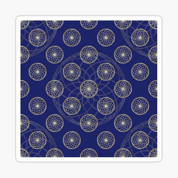 "Navy with Gold Medallions" Sticker for Sale by dandte | Redbubble