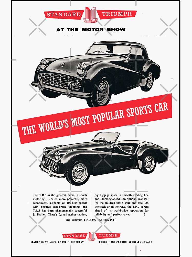 "TRIUMPH TR3" Sticker for Sale by ThrowbackMotors | Redbubble