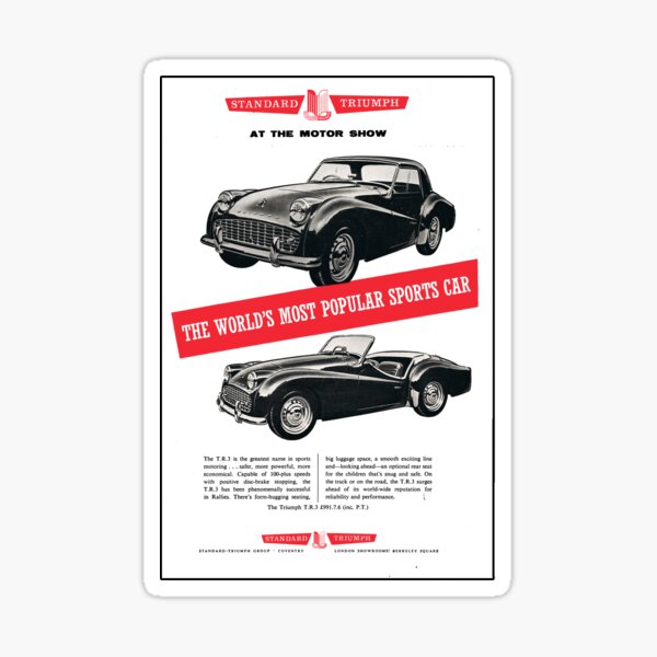"TRIUMPH TR3" Sticker for Sale by ThrowbackMotors | Redbubble