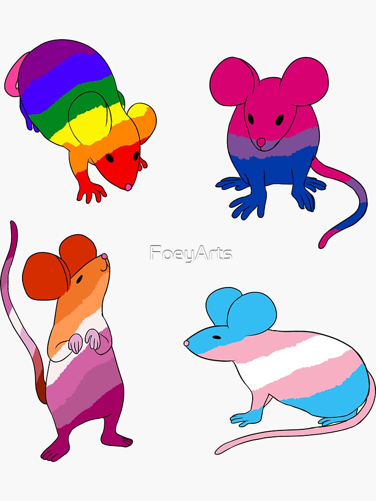 "LGBT Pride Rats" Sticker by FoeyArts | Redbubble