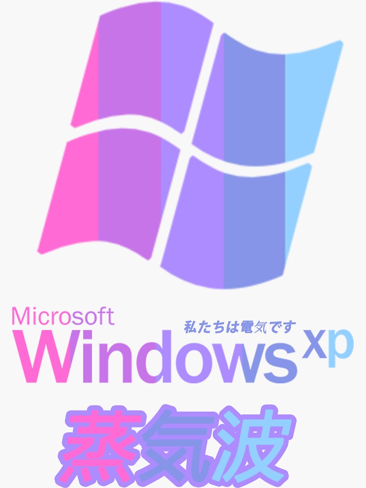 "Microsoft Japanese Vaporwave" Sticker by BigCulture | Redbubble