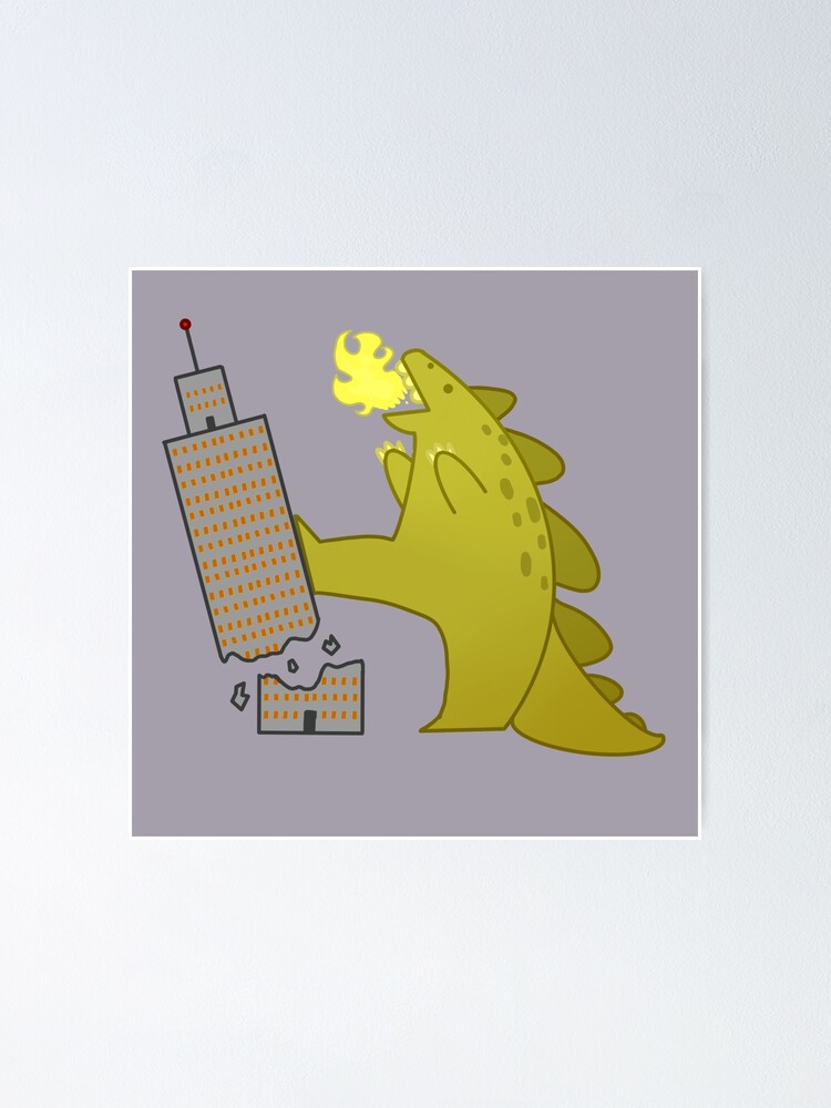 "Acid monster attacks building " Poster for Sale by KaiSmitty | Redbubble