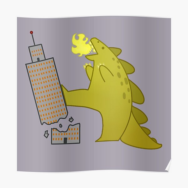 "Acid monster attacks building " Poster for Sale by KaiSmitty | Redbubble