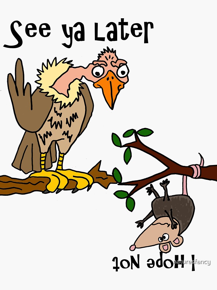 "Funny Old Buzzard Talking to Possum Satire" Sticker for Sale by ...