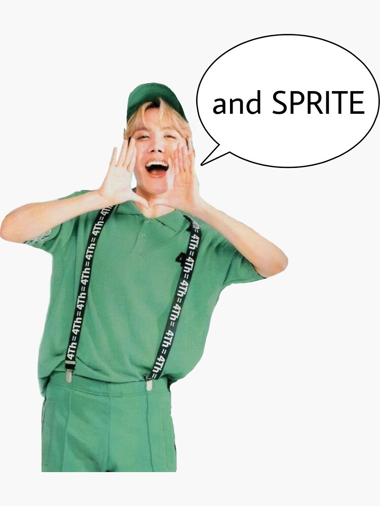 "AND SPRITE - J-Hope" Sticker by myhobiisbangtan | Redbubble