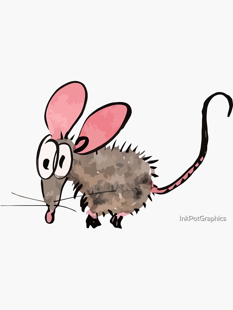 "Scared Mouse" Sticker for Sale by InkPotGraphics | Redbubble