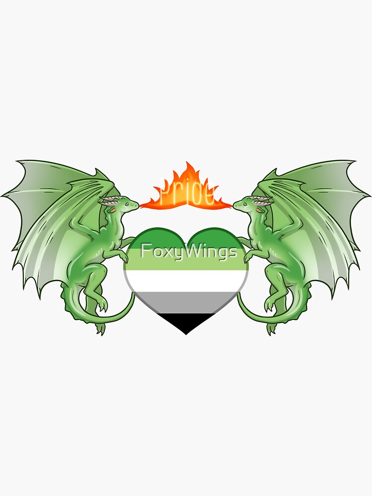 Show Your Aro Pride With Dragons Sticker For Sale By Foxywings