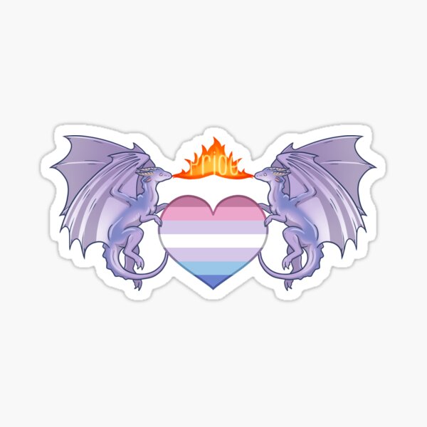 "Show Your Bigender Pride with Dragons!" Sticker for Sale by FoxyWings ...
