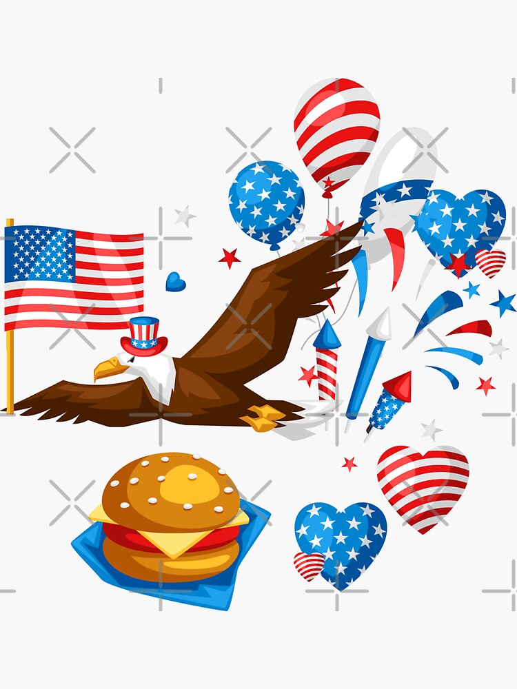 "bald eagle uncle sam " Sticker for Sale by gossiprag | Redbubble
