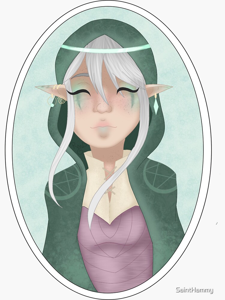 "Shy Elf character " Sticker for Sale by SaintHammy | Redbubble
