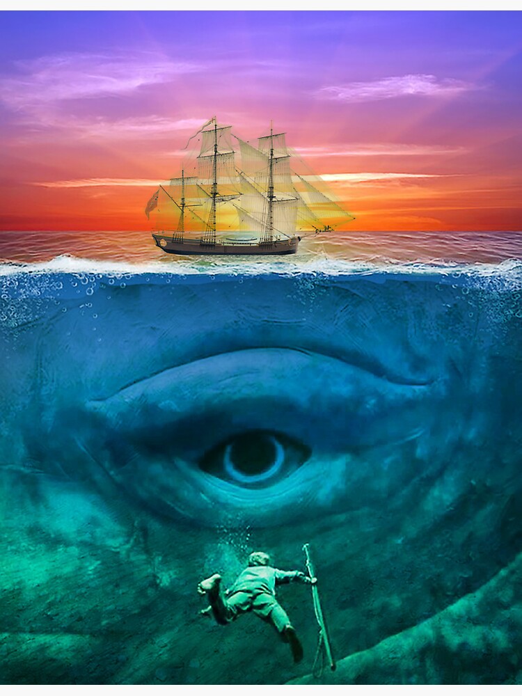 "MOBY DICK " Sticker for Sale by MOJO53 | Redbubble