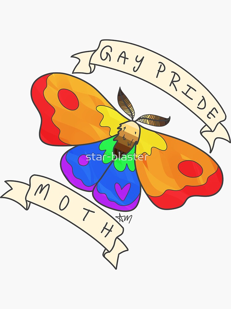 "Gay Pride Moth" Sticker for Sale by star-blaster | Redbubble