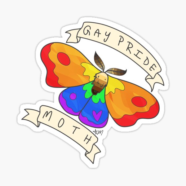 "Gay Pride Moth" Sticker for Sale by star-blaster | Redbubble