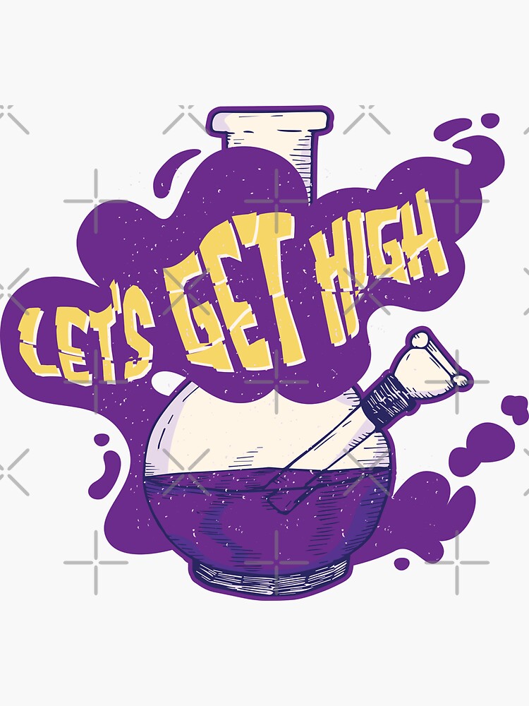 "Bong | Lets get high" Sticker for Sale by emphatic | Redbubble