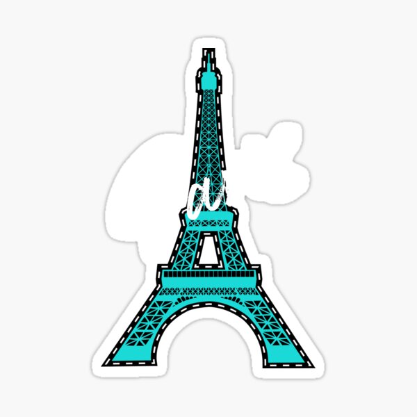 "Paris Eiffel tower font graphic design" Sticker by KleinJenny | Redbubble