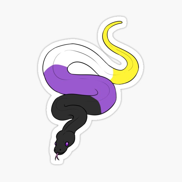 "Nonbinary Pride Snake" Sticker for Sale by ruedicass | Redbubble