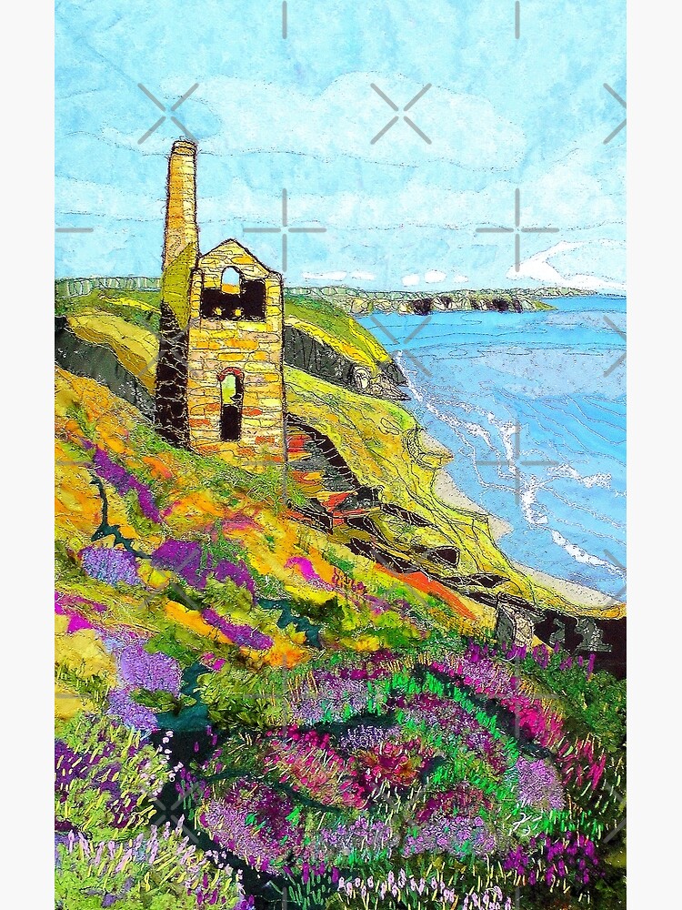 "Old Cornish Engine House. Textile Art" Poster for Sale by NisaKiley ...